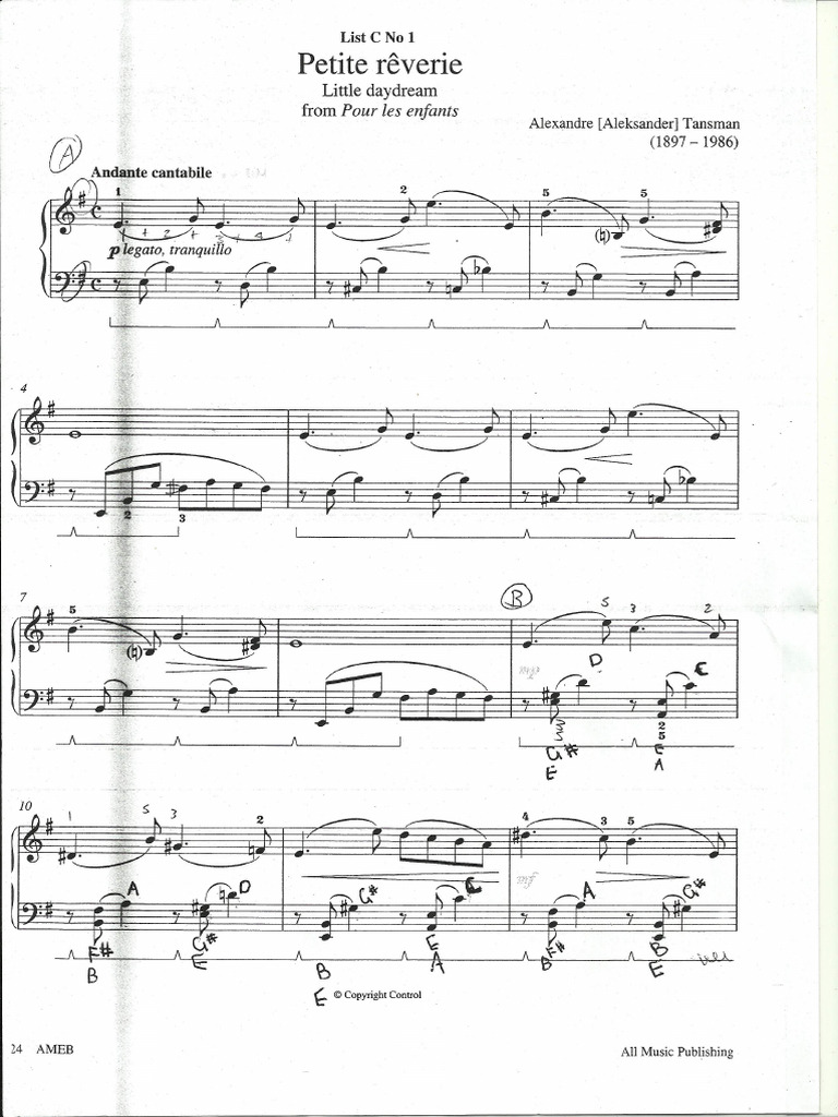 Alexandre Tansman-Petite reverie-SheetMusicCC | PDF
