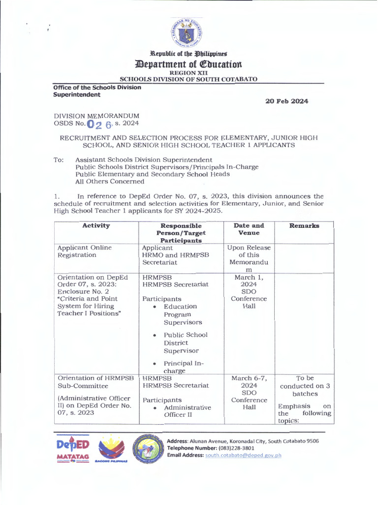 Teacher Recruitment Process 2024-2025 | PDF | Academic Degree | Teachers