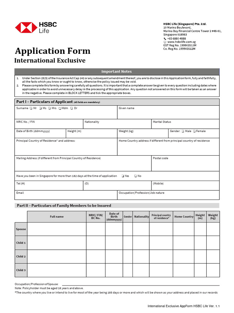 HSBC Life Insurance Application | PDF | Fertilisation | Heart