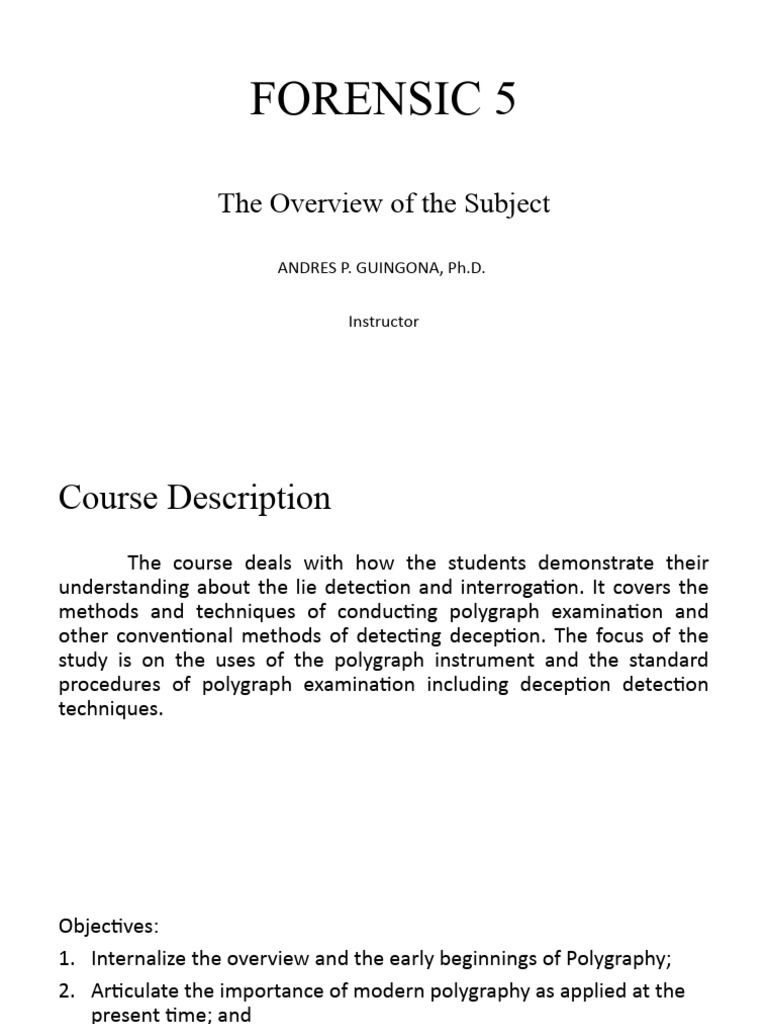 Forensic 5 1 | PDF | Polygraph