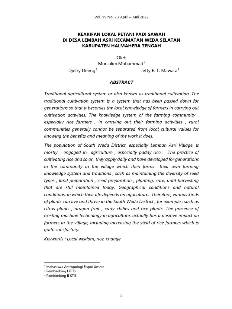 JM Holistik,+mursalim+journal+upload1 | PDF | Agriculture | Plants