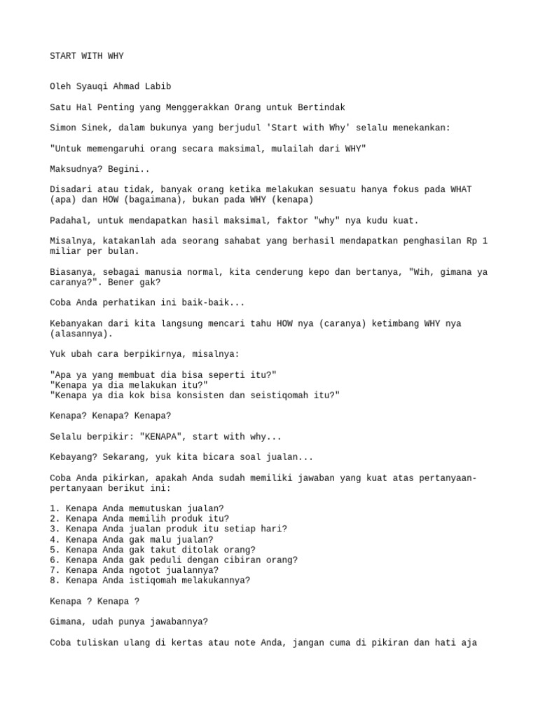 Start With Why | PDF