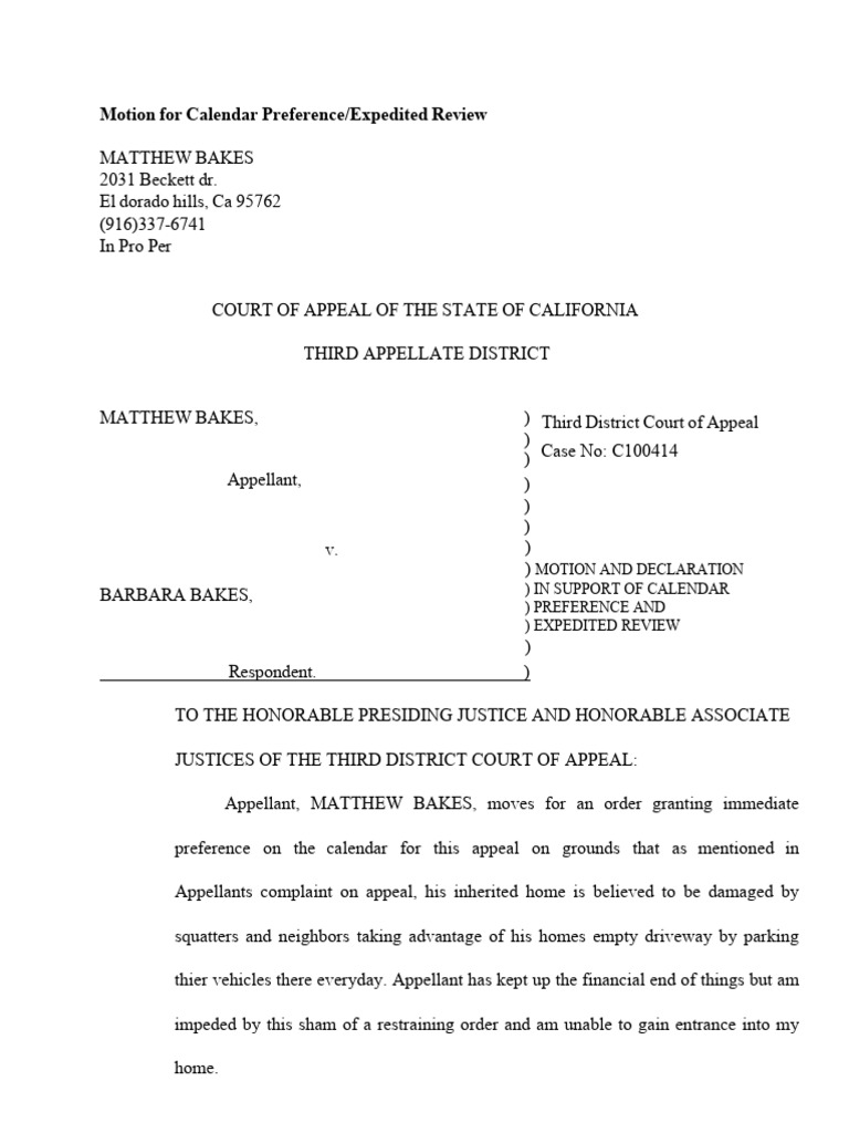 Appeal-Motion For Expedited Review | PDF