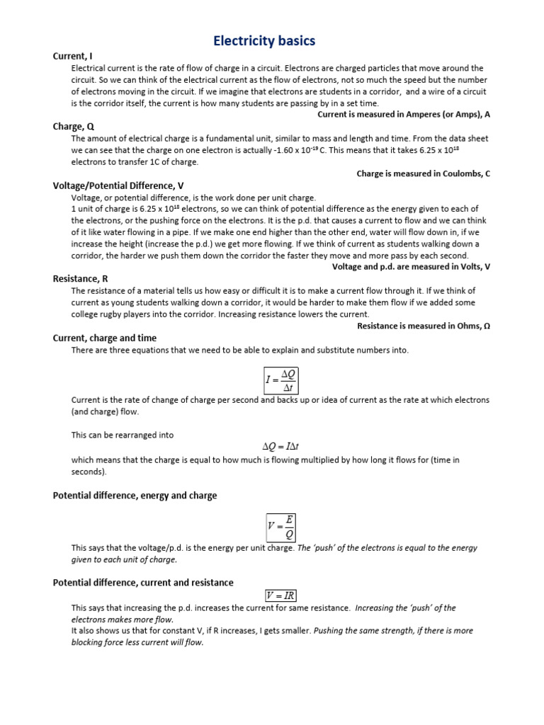 7.1 Electricity Notes | PDF | Voltage | Metrology 7.1 Electricity Notes | PDF | Voltage | Metrology