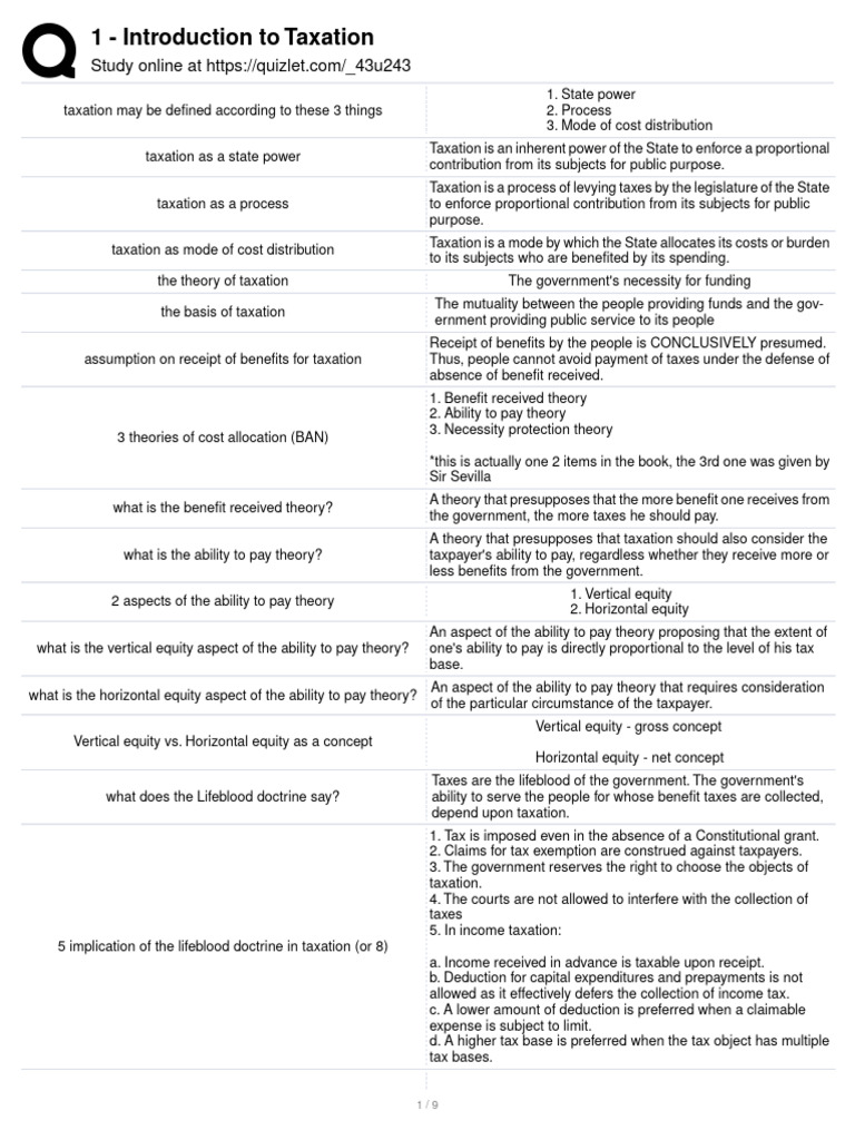 Intro Tax | PDF | Taxes | Double Taxation