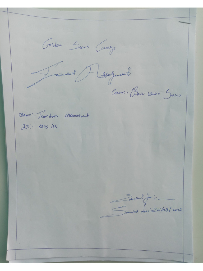 Ans. Basic Writing Assignment | PDF