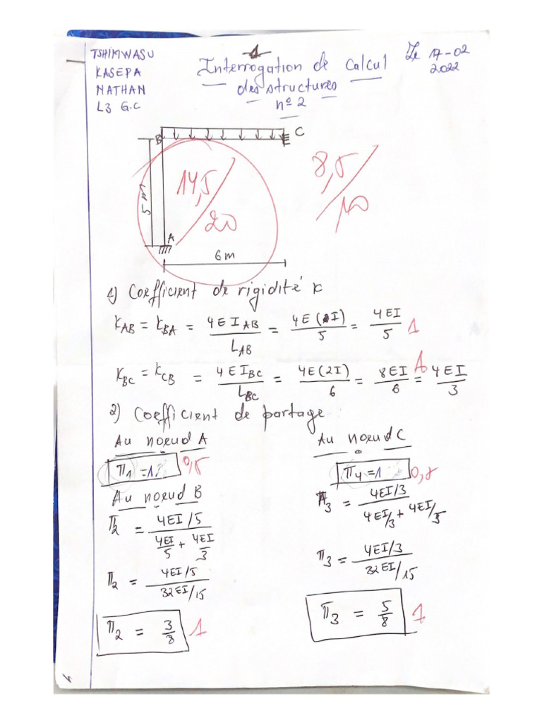 Calcul de Structure Interro 2 | PDF