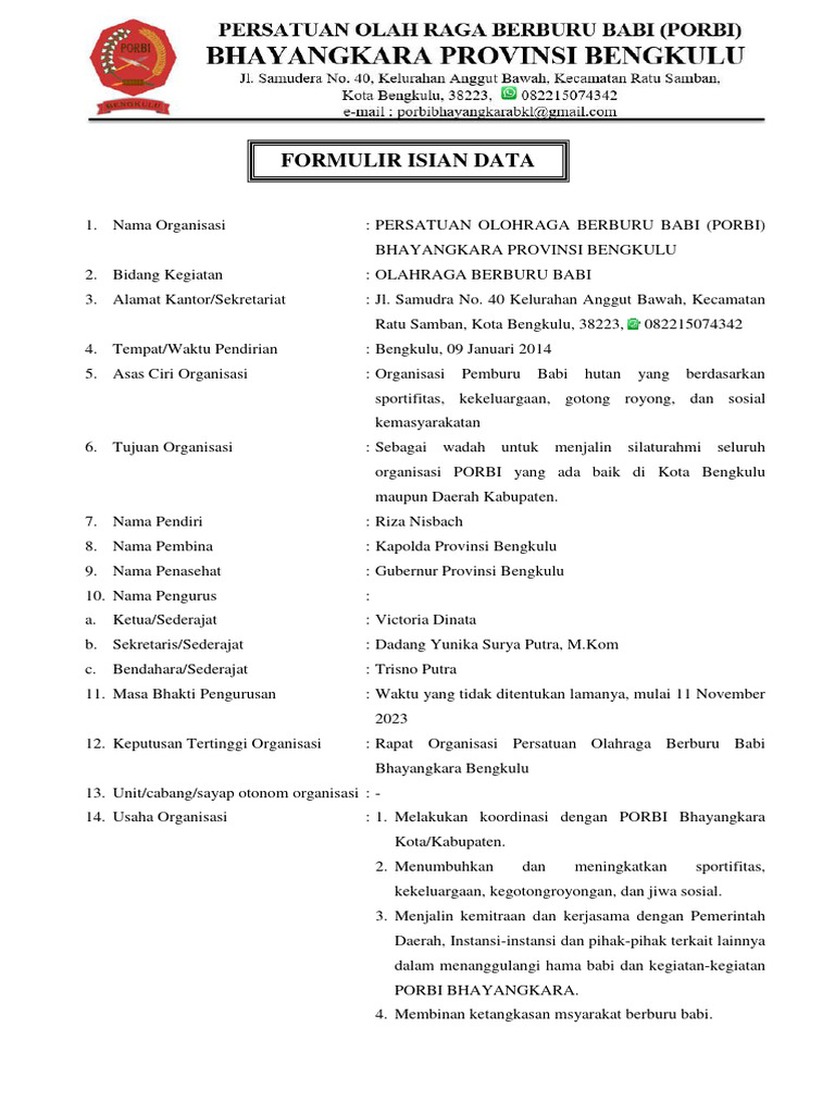 Formulir Isian Data Surat Pernyataan | PDF | Ilmu Sosial