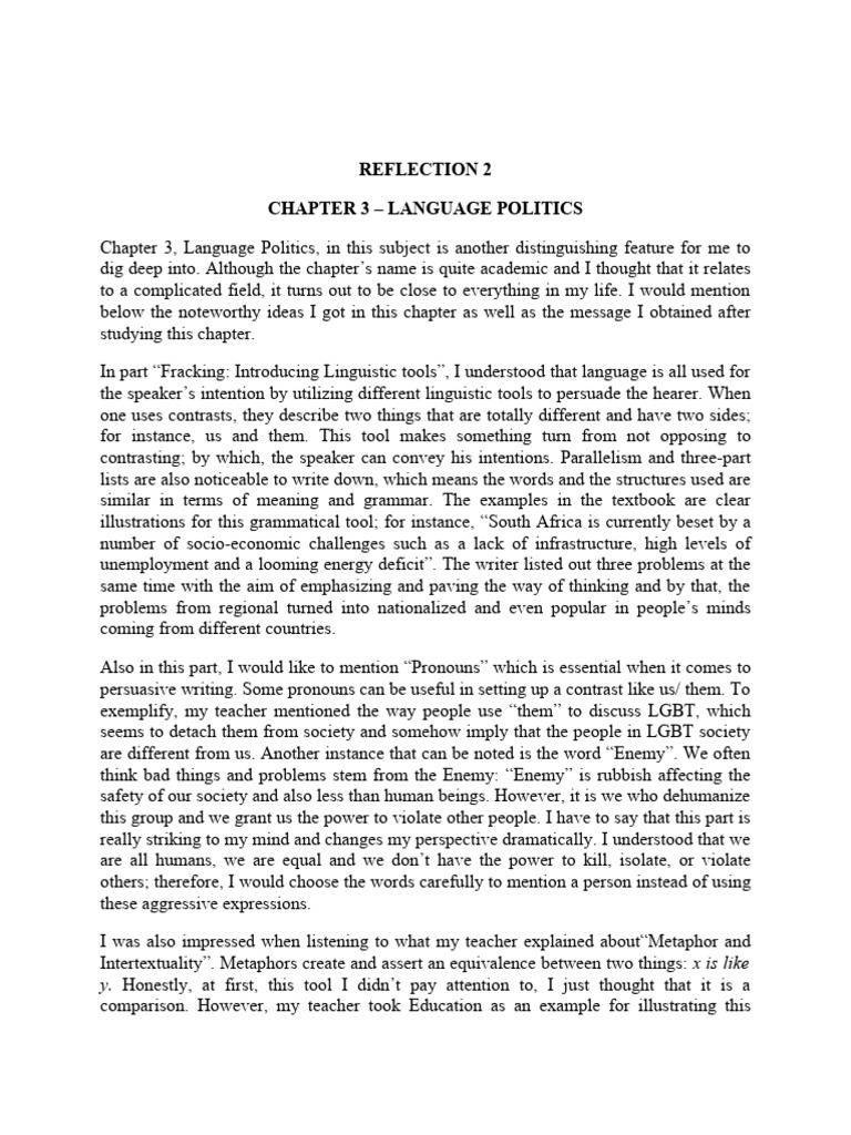 Reflection 2 | PDF | Metaphor | Linguistics