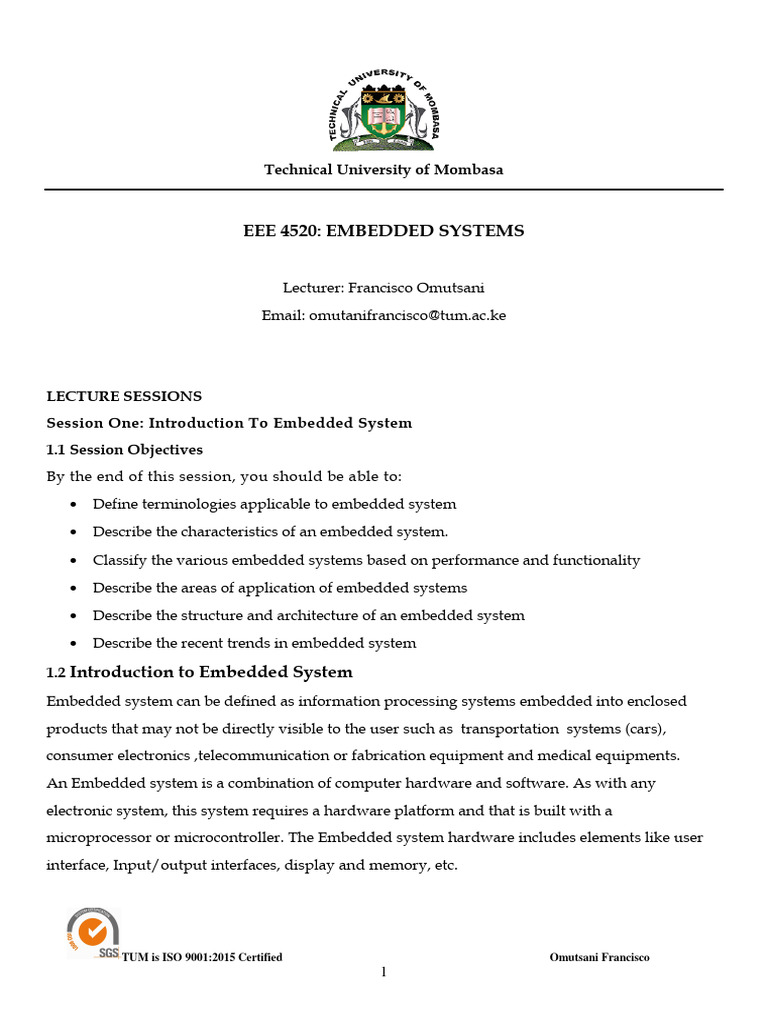 1 - Introduction | PDF | Embedded System | System On A Chip