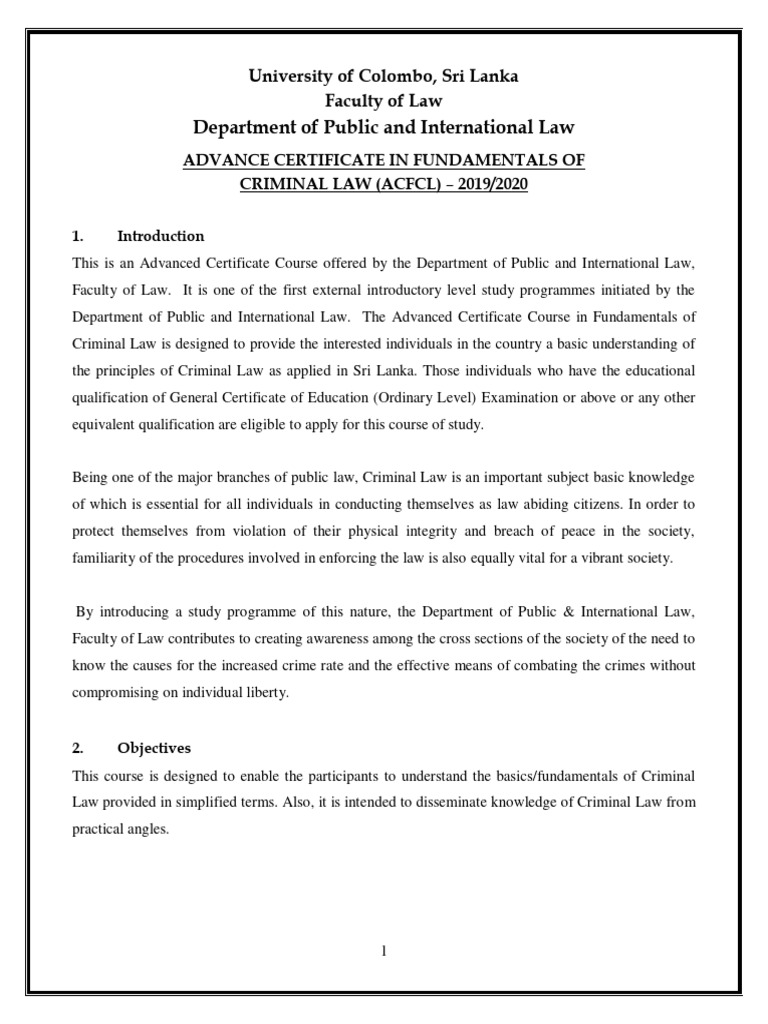 Concept Paper - Advance Certificate in Fundamentals of Criminal Law ...
