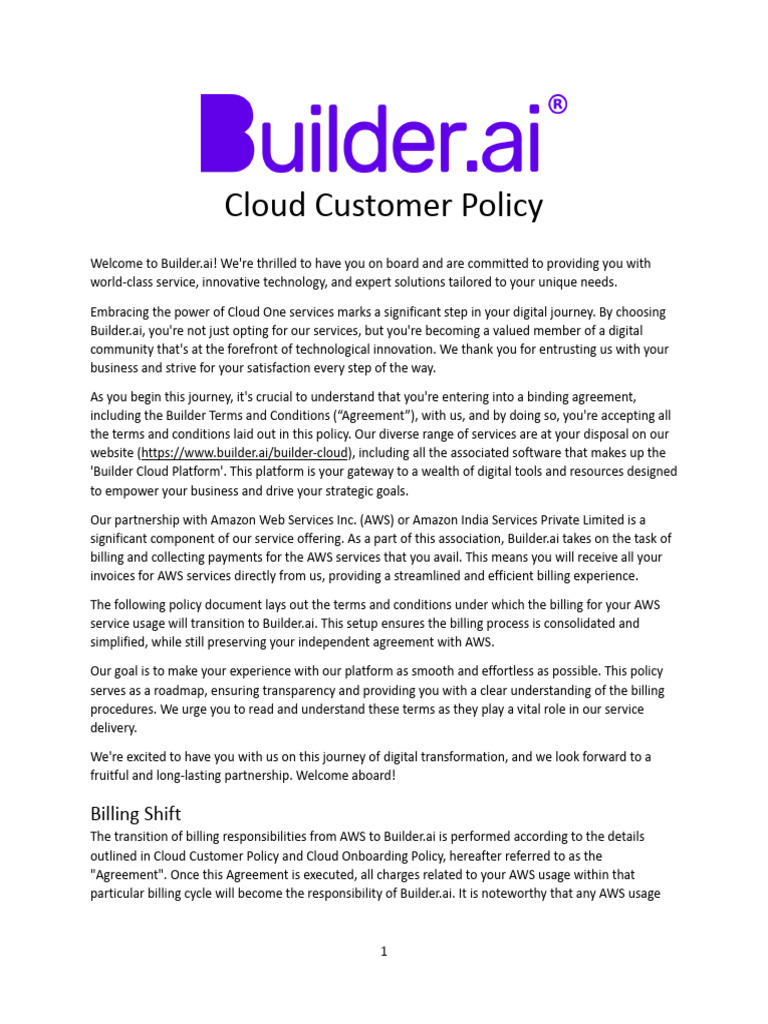 Cloud Customer Policy | PDF | Payments | Amazon Web Services