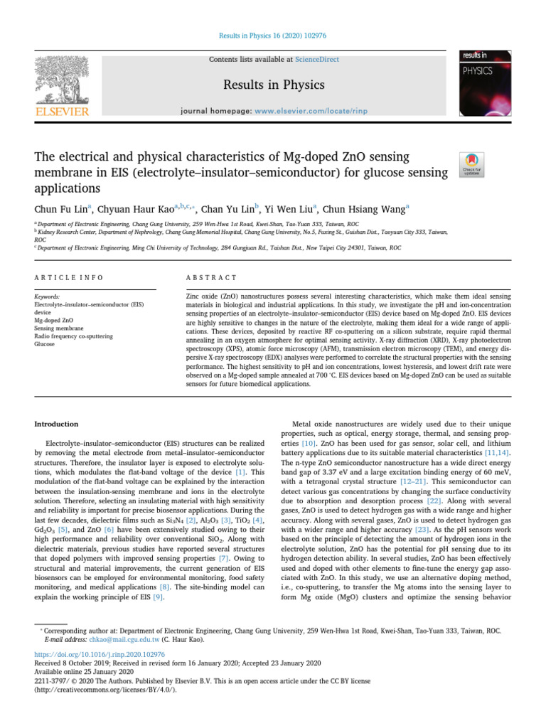 The Electrical and Physical Characteristics of MG | PDF | Zinc Oxide ...