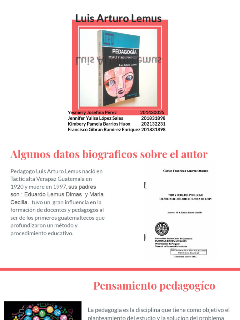 Biografía de Luis Arturo Lemus | PDF | Pedagogía | Guatemala