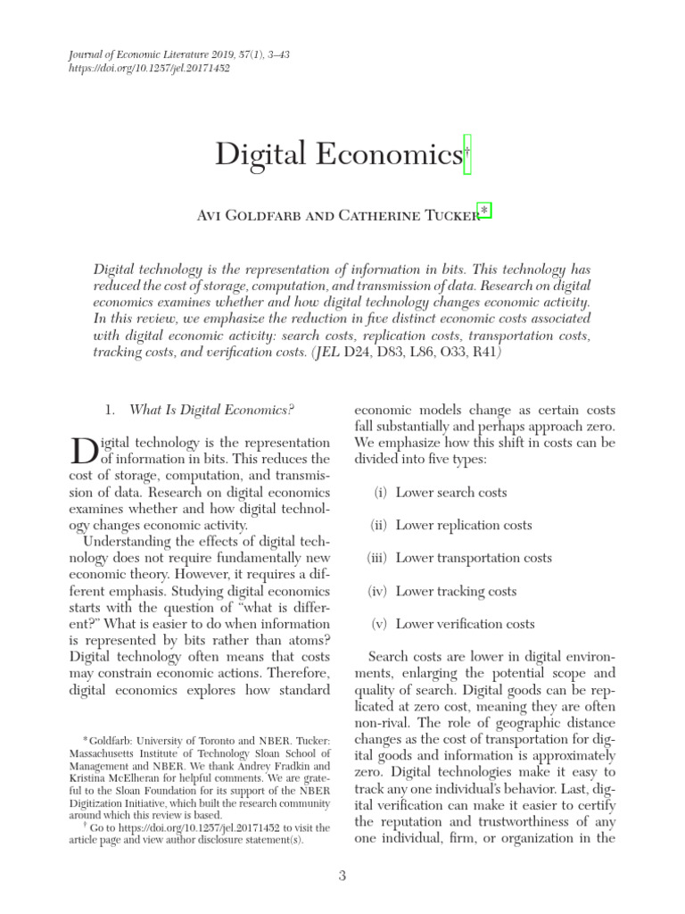 Digital Economics | PDF | Internet | Economics