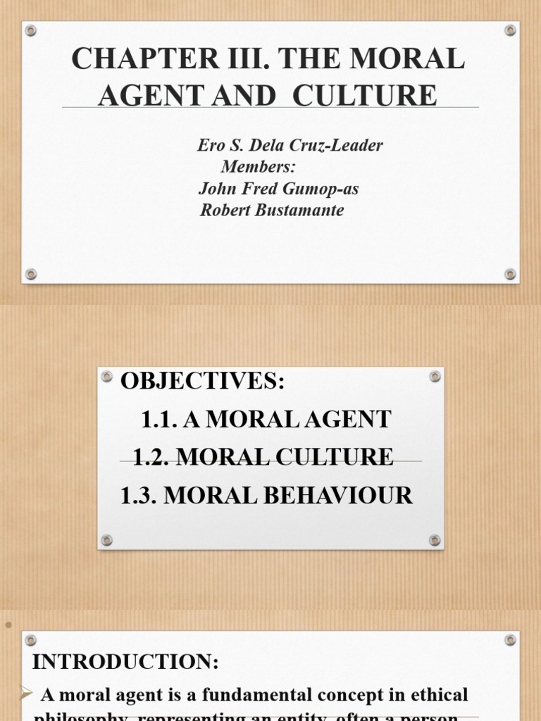 Understanding Moral Agents and Culture | PDF | Morality | Integrity