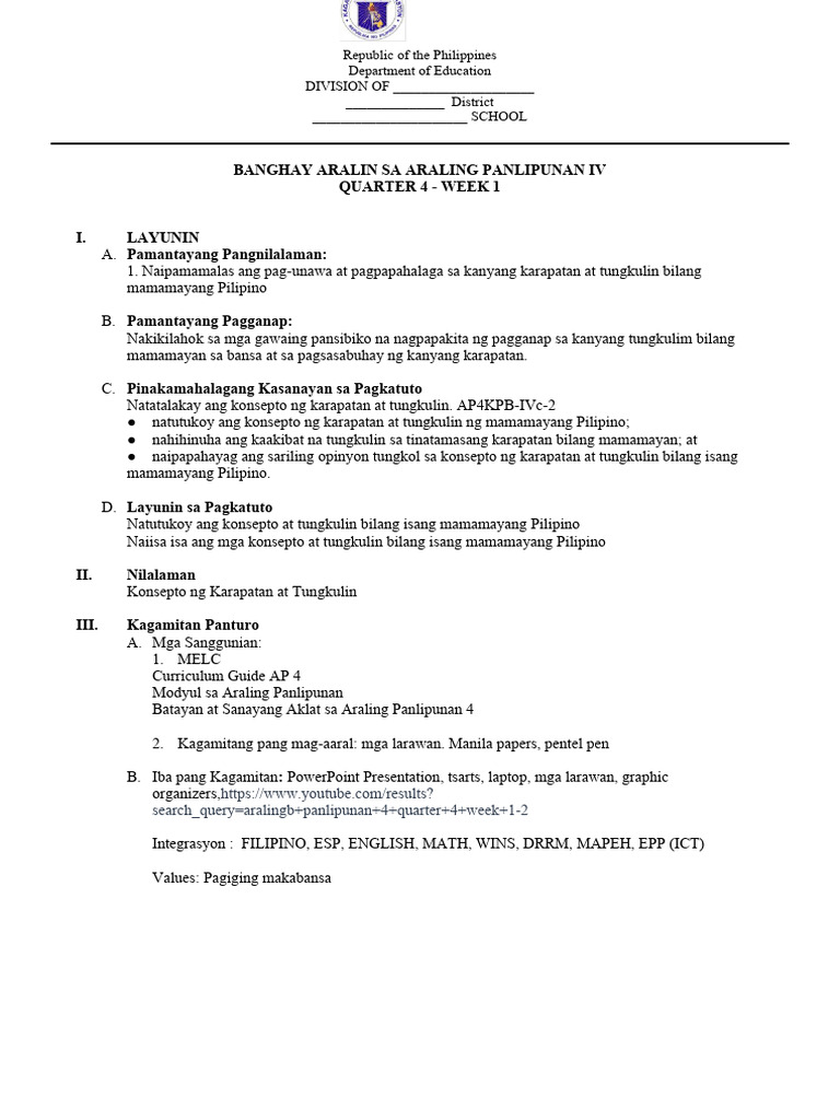 Cot-Lp-Ap-4-Tungkulin at Karapatan | PDF