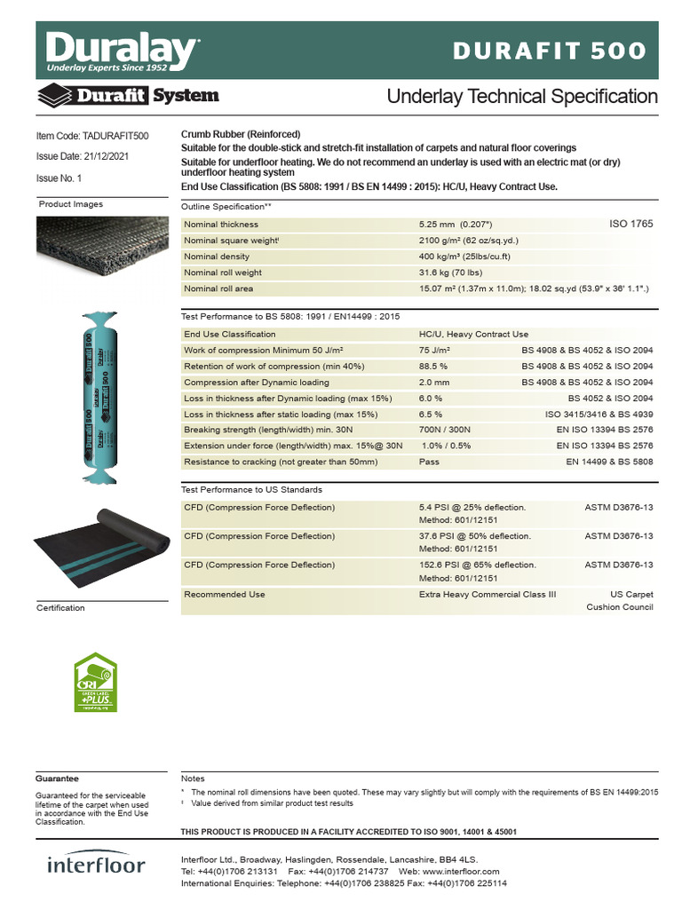 Durafit 500 DURALAY TS | PDF | Recycling | Building Technology