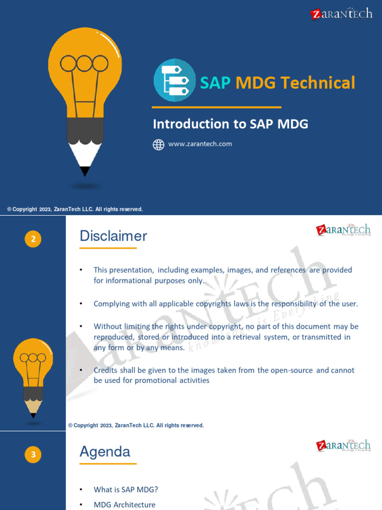 Introduction To SAP MDG Technical | PDF | All Rights Reserved | Copyright