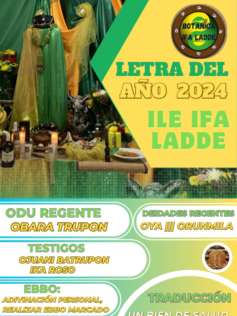Letra 2024 ILE IFA LADDE | Descargar gratis PDF | Santeria