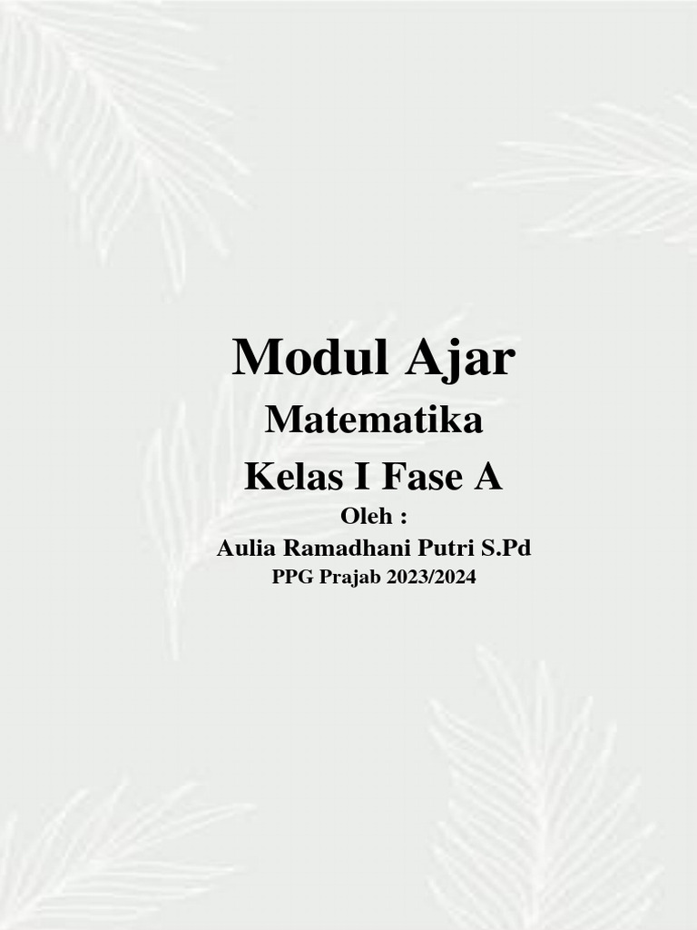 Modul Ajar Kelas 1 Tampil Terbimbing 2 Aulia Ramadhani Putri | PDF