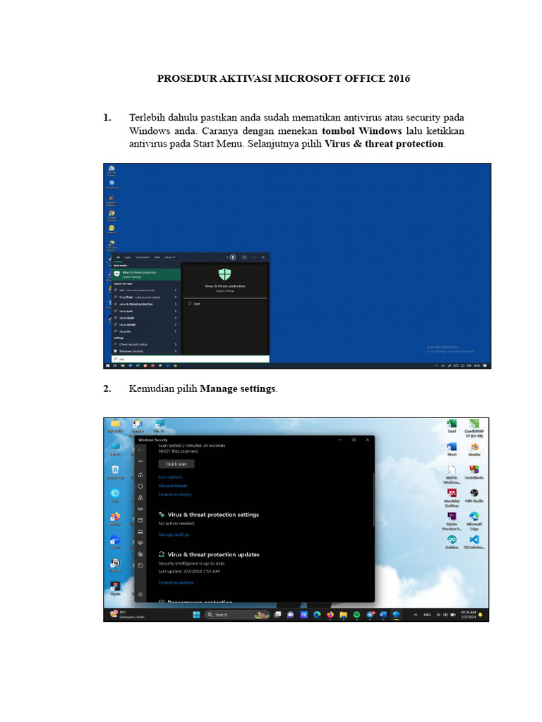 Prosedur Aktivasi Microsoft Office 2016 | PDF