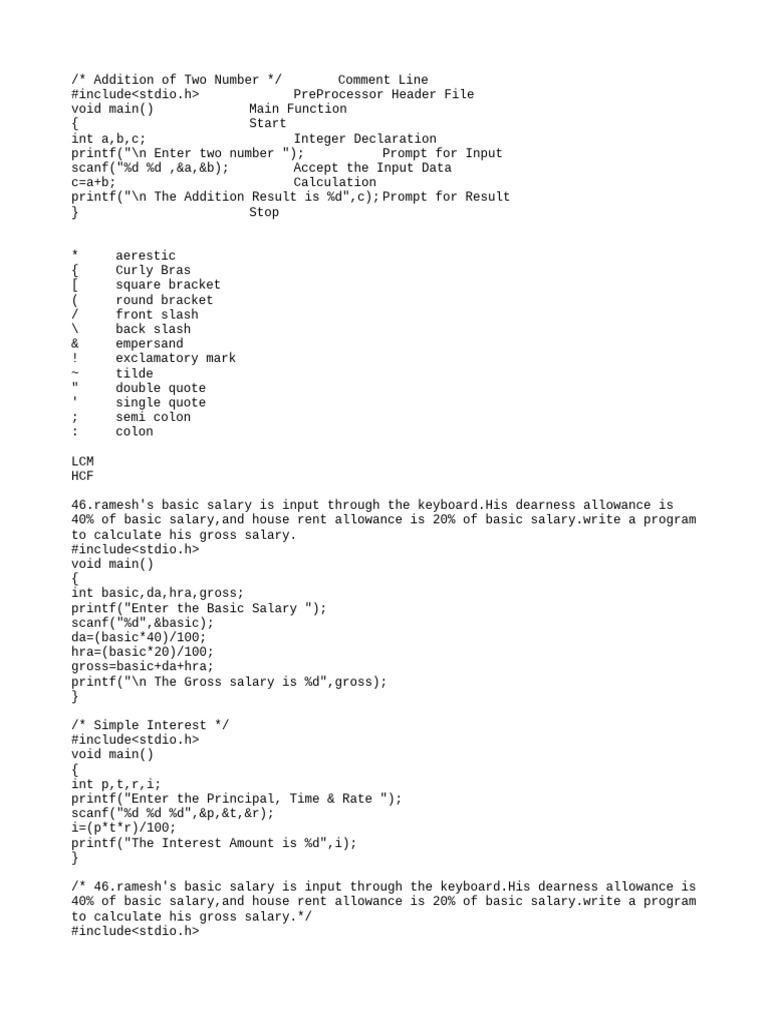 C | PDF | Parameter (Computer Programming) | String (Computer Science)
