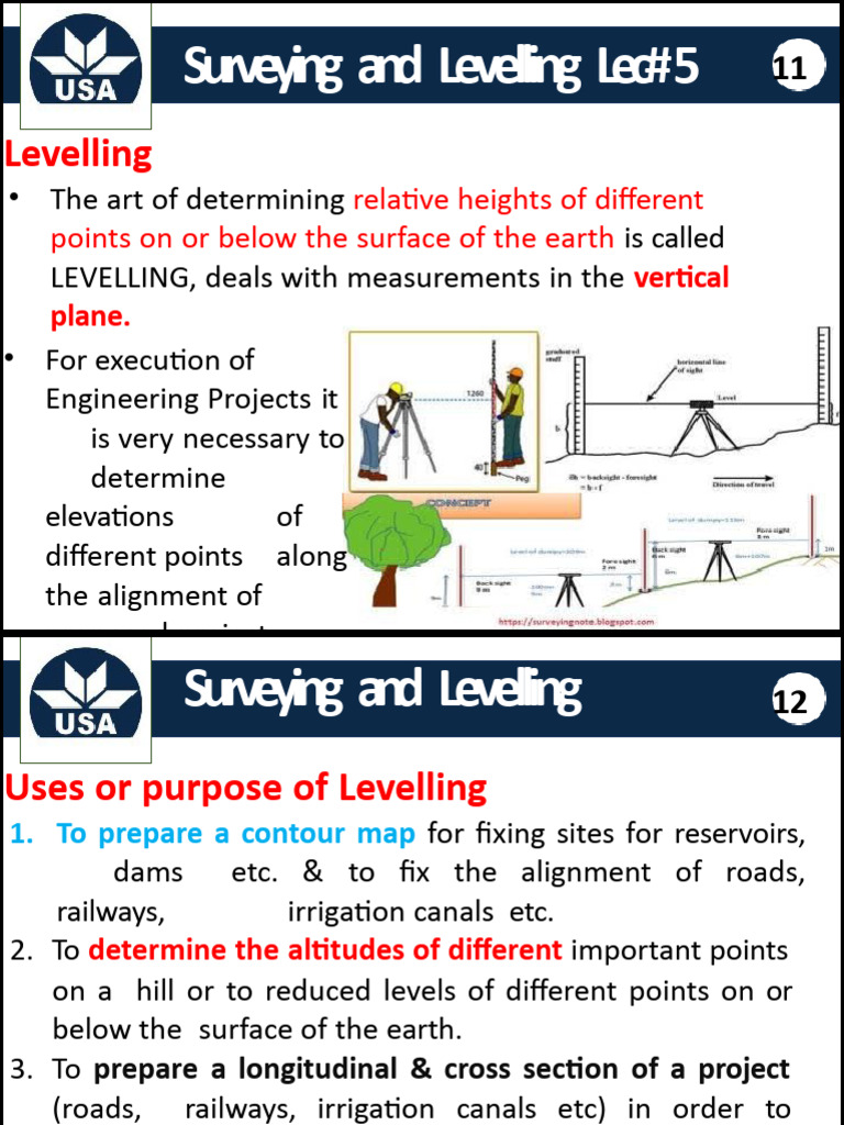 Lec-5 Levelling Terms | PDF | Surveying | Sea Level