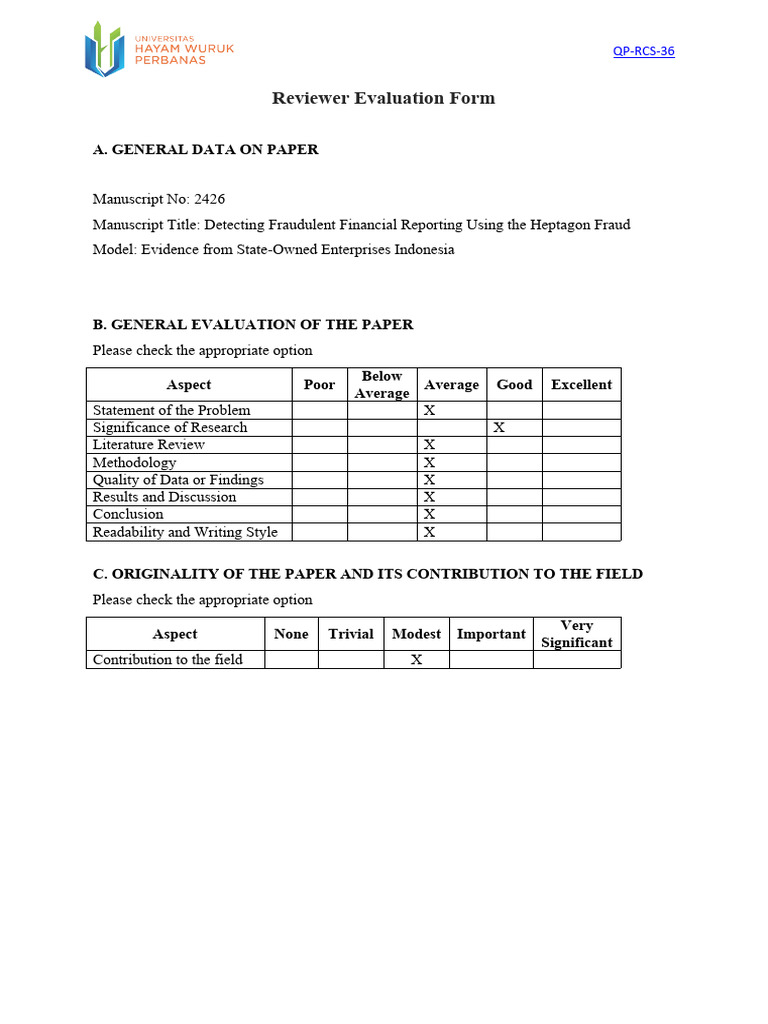 4184-13741-1-SM Evaluation Form Reviewer sh3 | PDF | Hypothesis | Theory