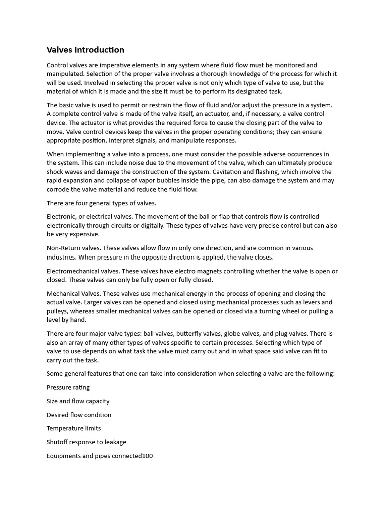 Valves Introduction | Download Free PDF | Valve | Actuator