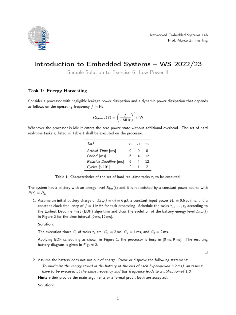 Exercise6 - Solution - Introduction For Embedded Systems | PDF ...