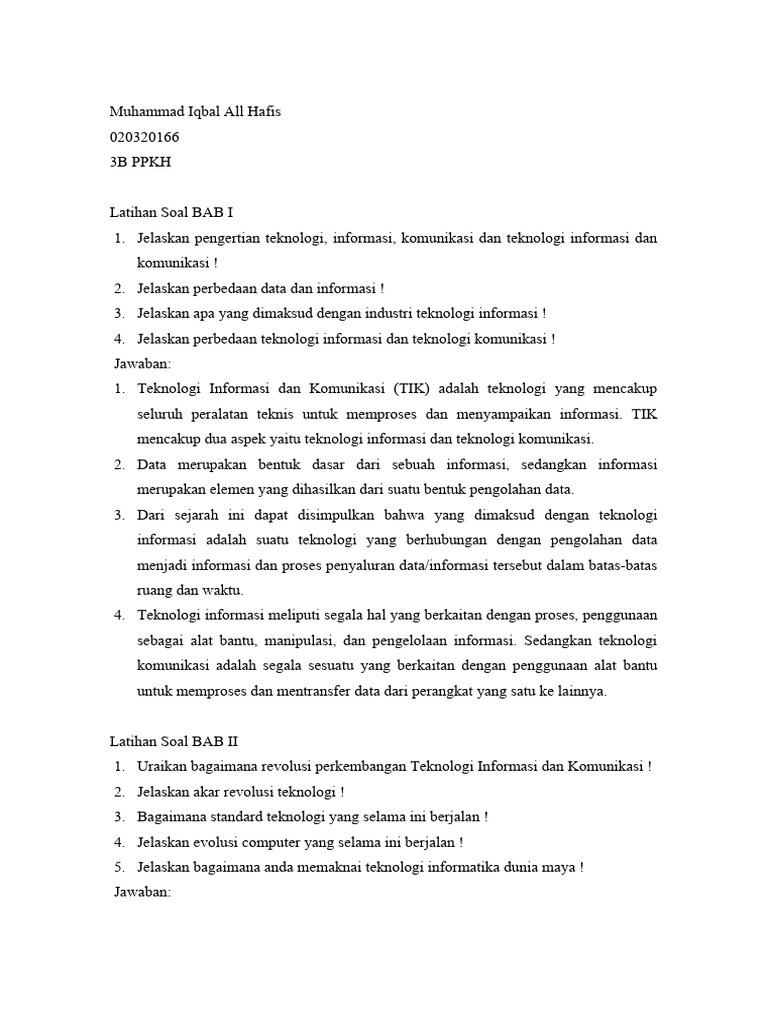 Latihan Soal - Muhammad Iqbal All Hafis | PDF