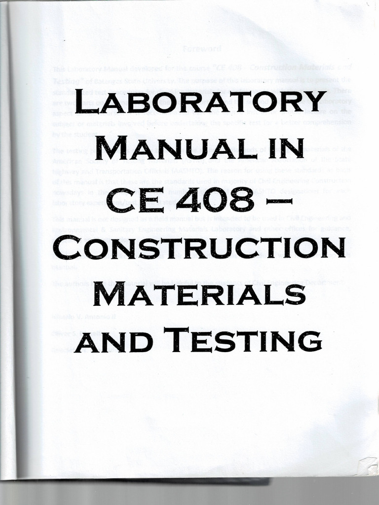 CMT Laboratory Manual | PDF