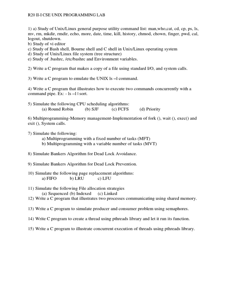 OS Lab | PDF | Computer Engineering | Unix