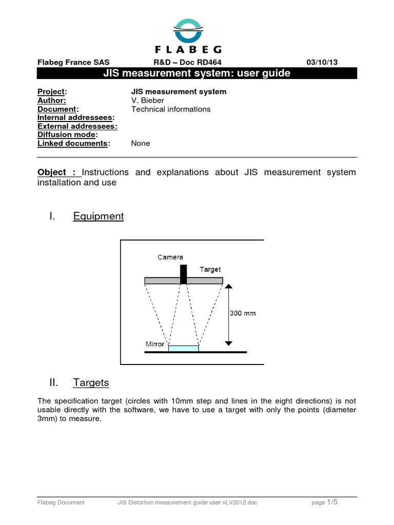 JIS Distortion Measurement Guide User vLV2012 | PDF | Icon (Computing) | Camera