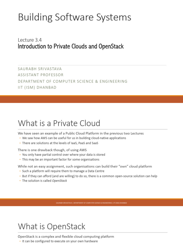 Introduction to OpenStack and Private Clouds | PDF | Open Stack | Cloud Computing