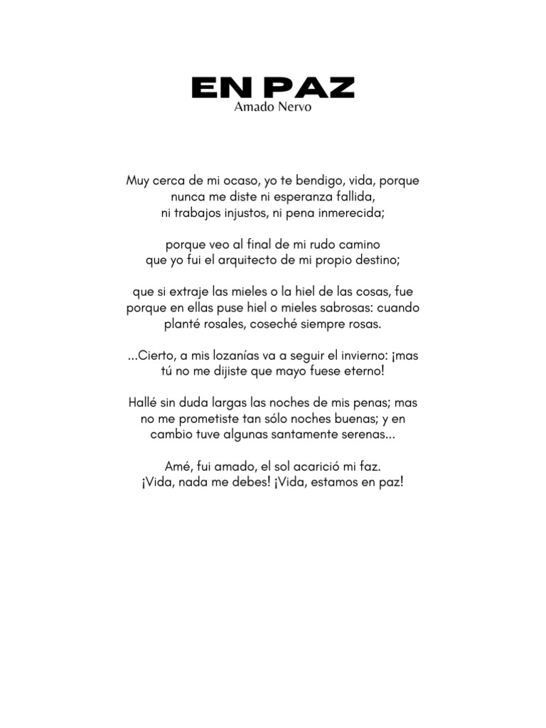 En Paz Amado Nervo | PDF