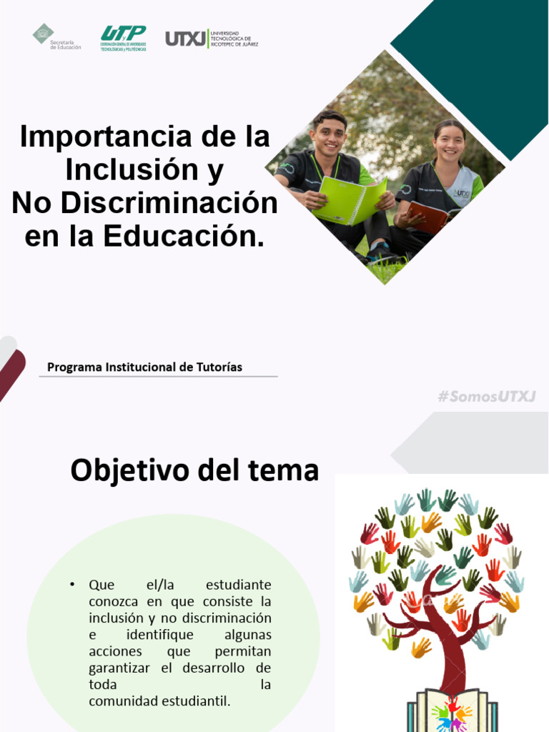 Importancia de La Inclusion y No Discriminación - PAT | PDF | Inclusión ...