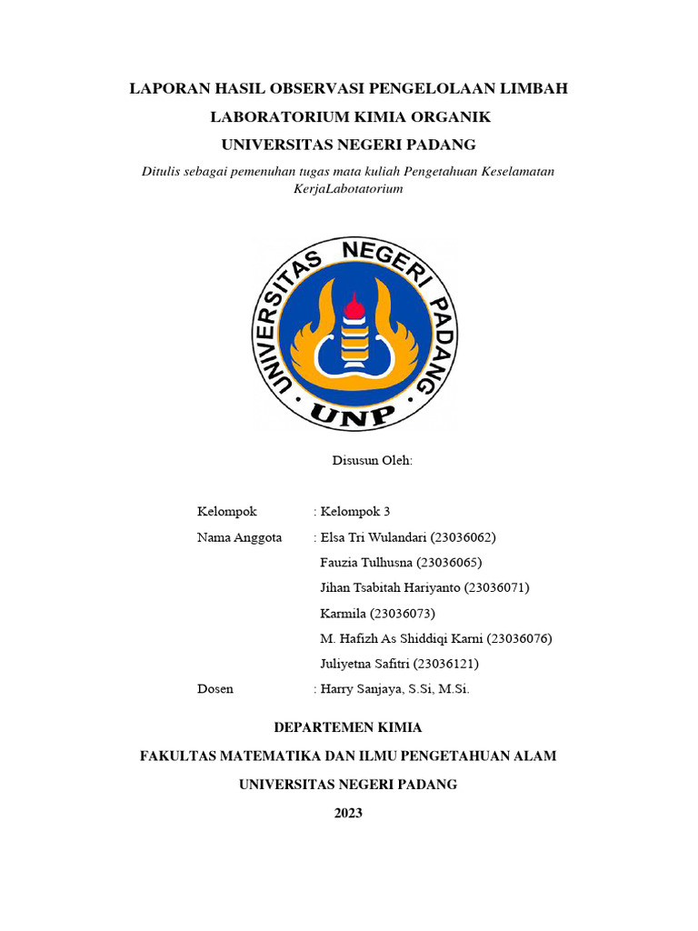 Pengelolaan Limbah Laboratorium Kimia | PDF