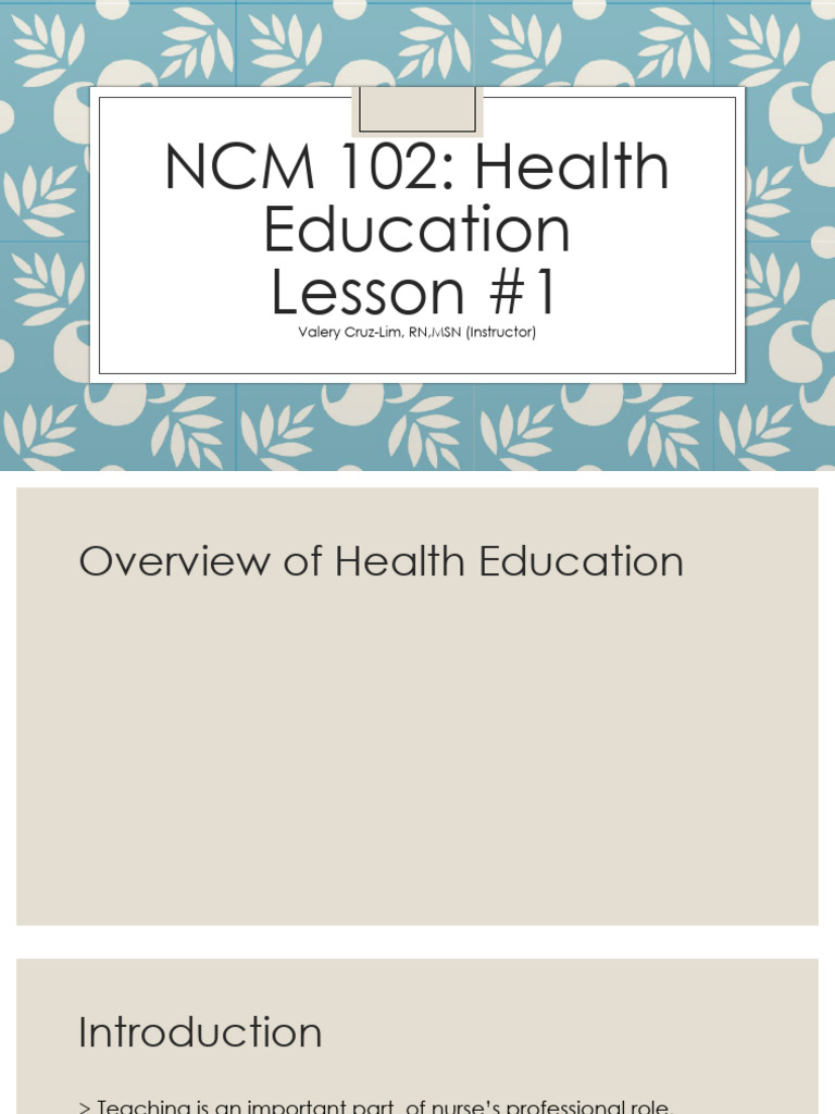 Introduction to Health Education | PDF | Preventive Healthcare | Health ...