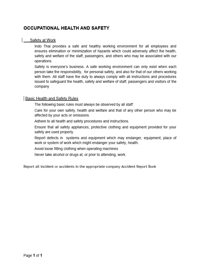 Occupational Health and Safety | PDF