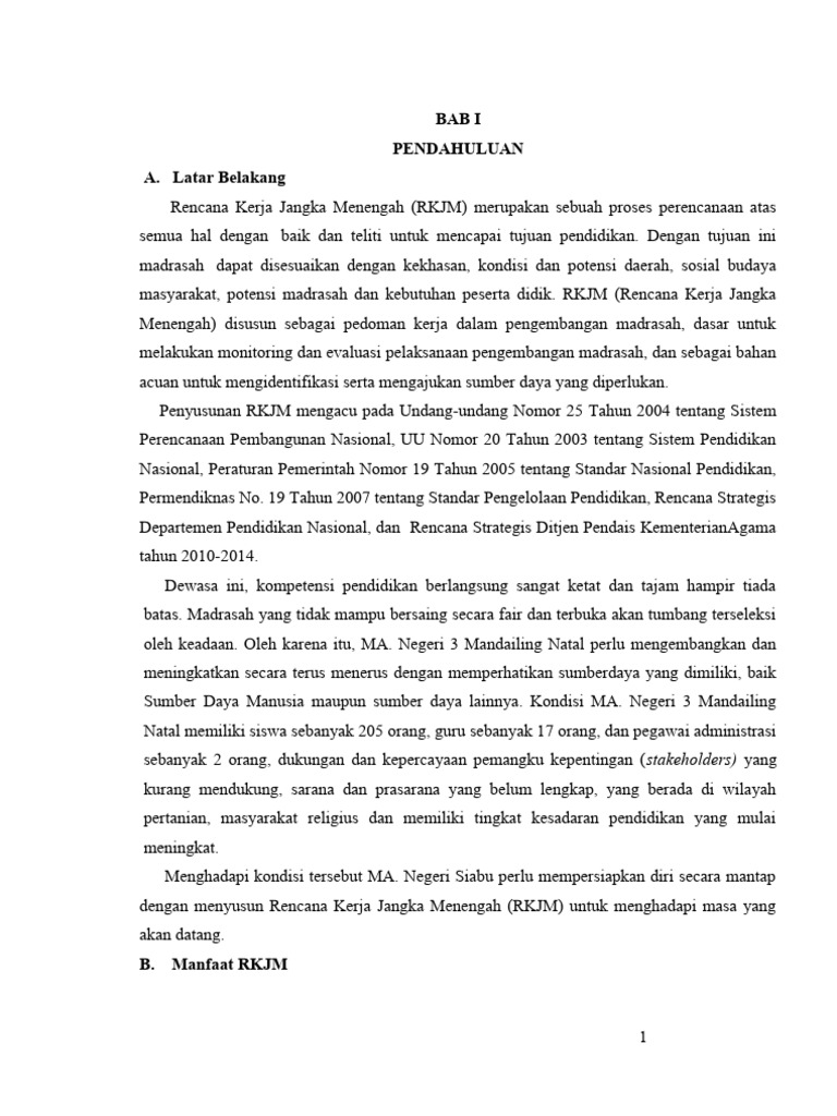 RKJM 2021-2024 MTSN 3 Madina | PDF