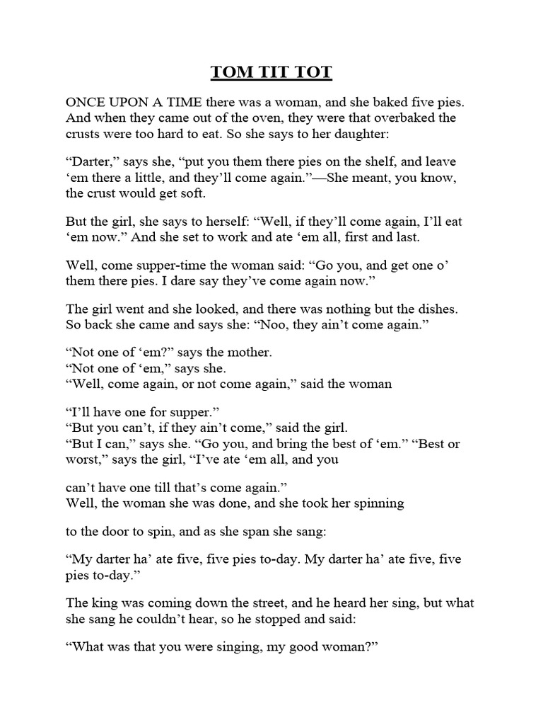 Tom Tit Tot | PDF