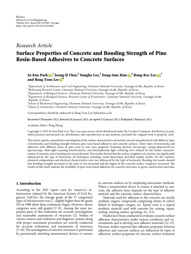 Surface Properties of Concrete and Bonding Strengt | PDF | Concrete | Adhesive