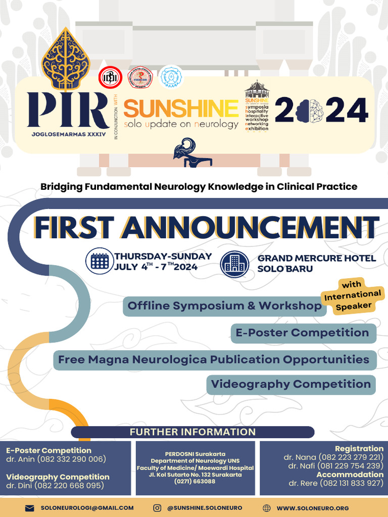 First Announcement PIR-SUNSHINE 2024 Updated | PDF | Abstract (Summary) | Neurology