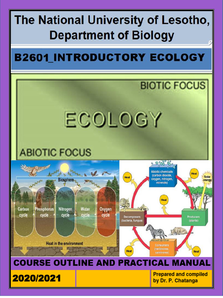 b2601 Course Outline and Practical Manual - 2020-2021 | PDF | Ecology ...