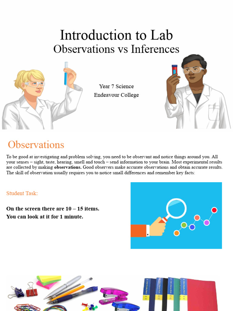 Year 7 Science: Observations vs Inferences | PDF | Observation | Senses