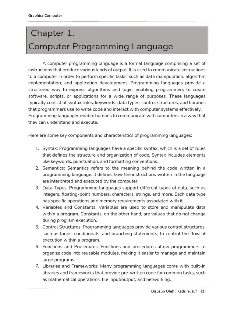 Chapter 1,2,3-1 | PDF | Programming Language | Programming