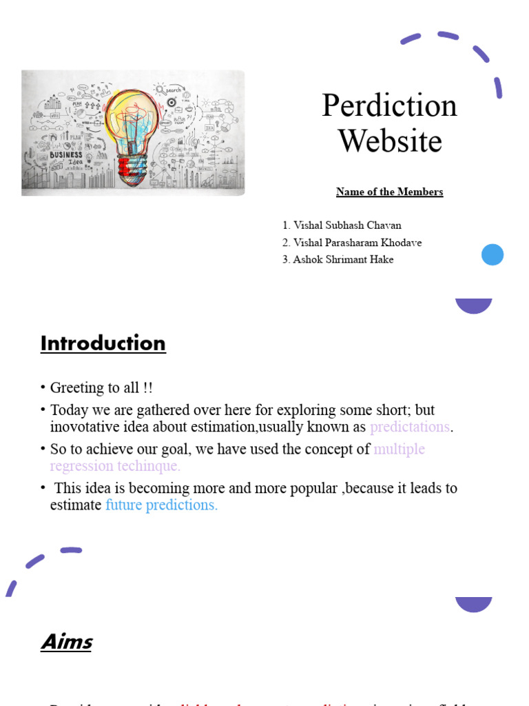 Perdiction Website: Name of The Members | PDF | Career & Growth | Business