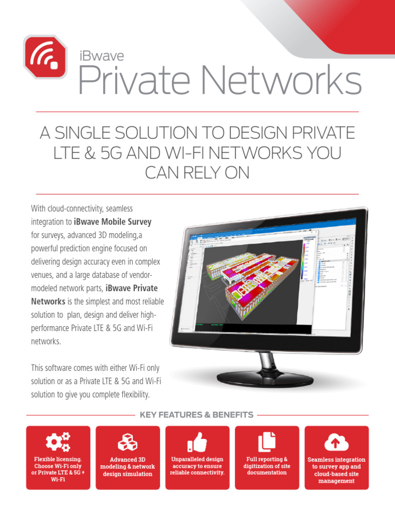 Ibwave Private Networks Datasheet | PDF | Wi Fi | 3 D Computer Graphics